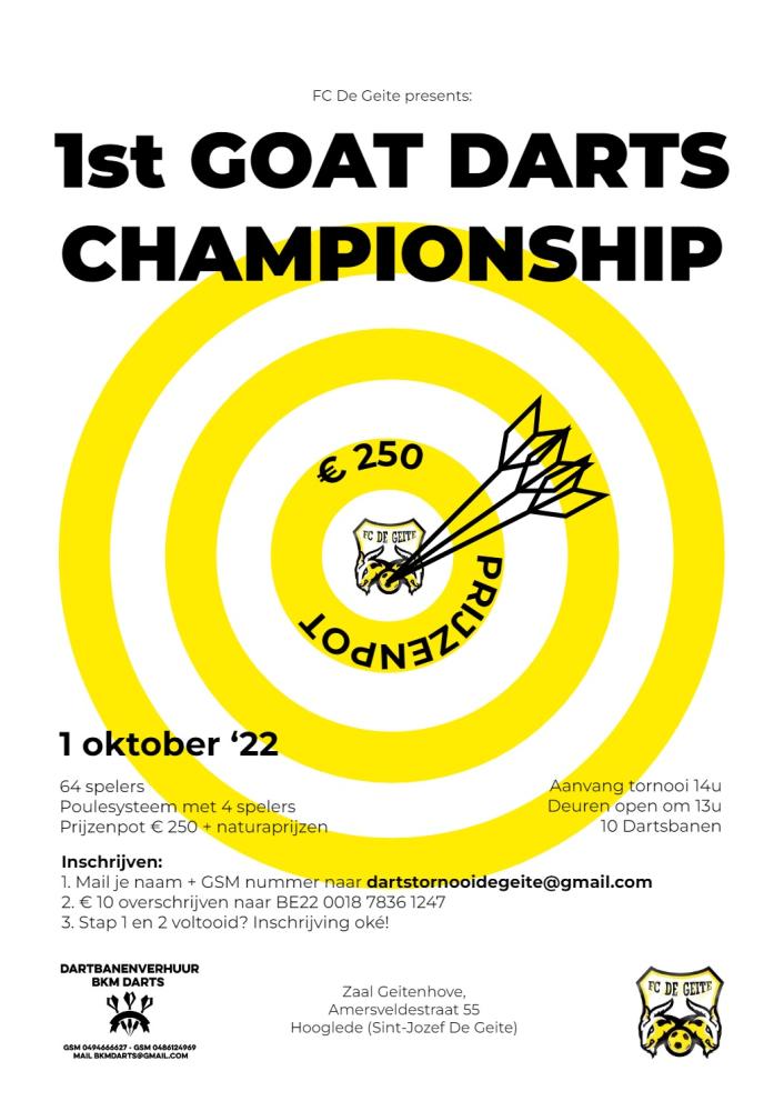 Goat Darts Championship - Dartstornooien.be